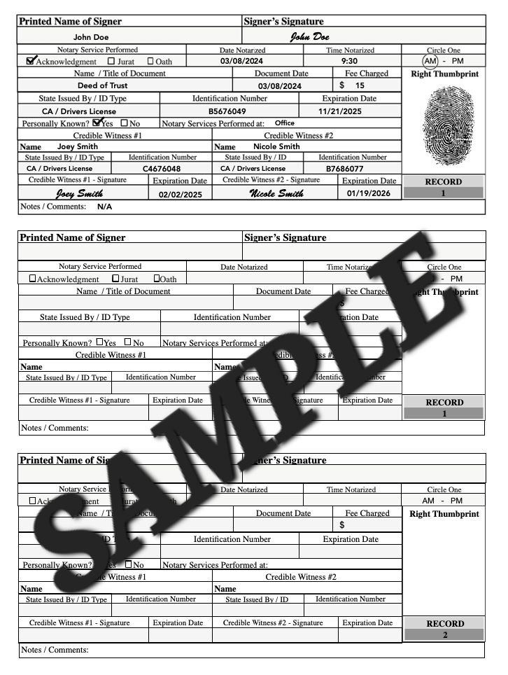 The Complete California Notary Journal - Sacramento Mobile Notary ...